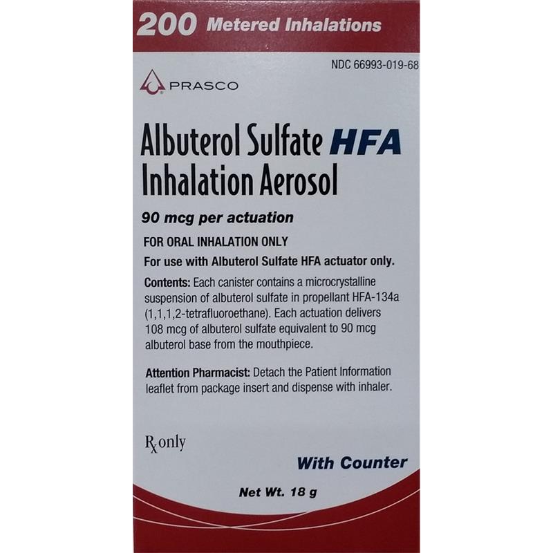 Albuterol Sulfate HFA Inhaler 90mcg 18g Albuterol Sulfate HFA Inhaler 90mcg 18g