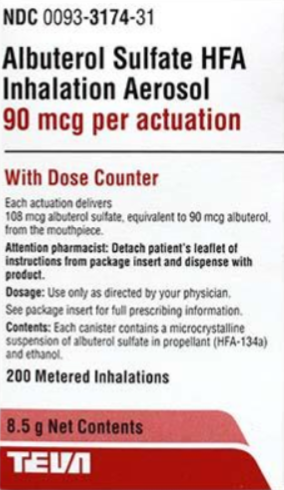 Albuterol Sulfate HFA Inhaler 90mcg 8.5g