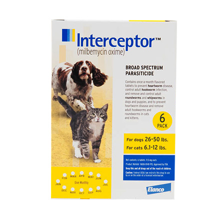 Interceptor For Dogs 26-50lbs and Cats 6.1-12lbs 6 Month
