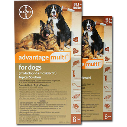 Advantage Multi for Dogs 88.1-110 lbs 12 Month