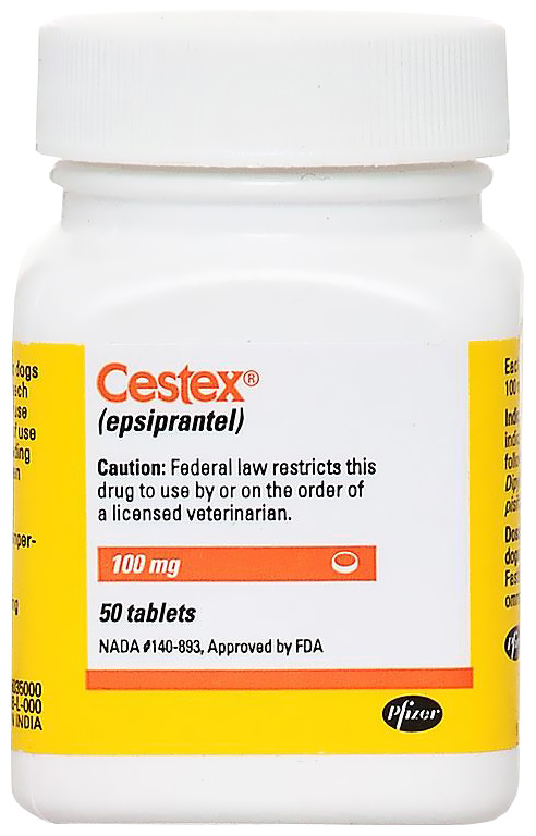 Cestex (Epsiprantel) 100mg 50 Tablets