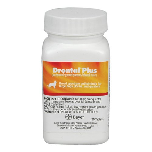 Drontal Plus for Dogs 136 mg (large) per tablet