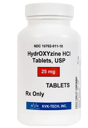 Hydroxyzine HCl 25 mg PER TABLET