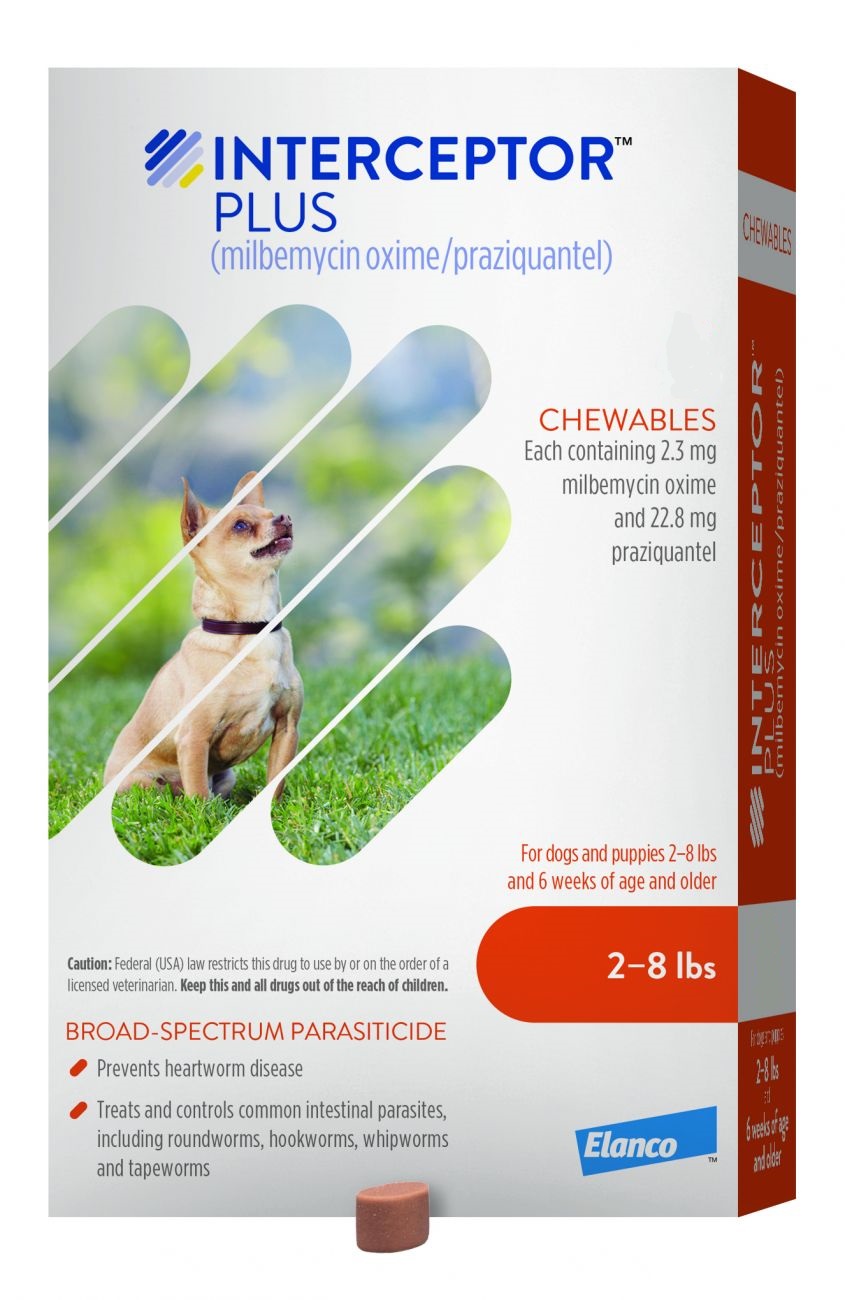 Interceptor Plus For Dogs 2-8 lbs 1 MONTH