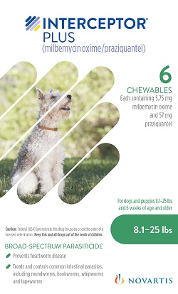 Interceptor Plus 8-25 lbs 6 MONTH
