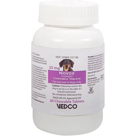 Novox (Carprofen) Chewable Tablets 25 mg 30ct