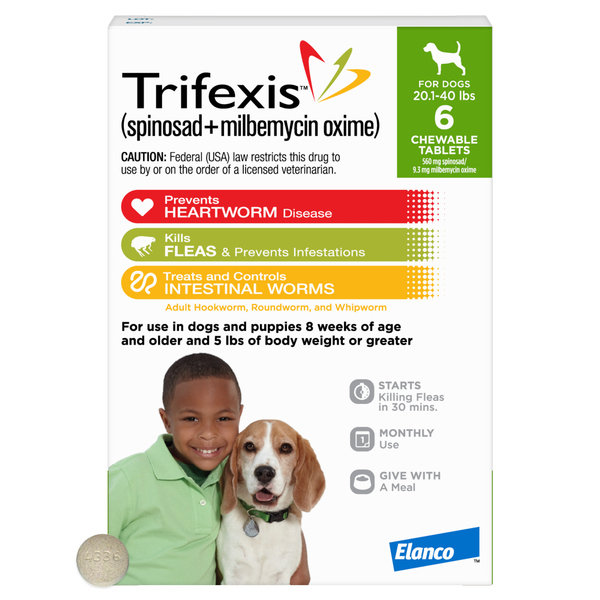 Trifexis For Dogs 20.1-40 lbs 6 Month